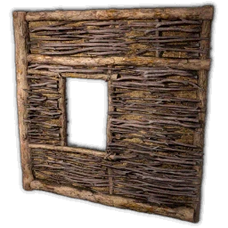Pax Dei Building Piece: Hut Wall With Small Window