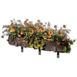Pax Dei Building Prop: Wicker Window Flowerpot