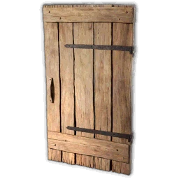 Pax Dei Building Prop: Rustic Wooden Door