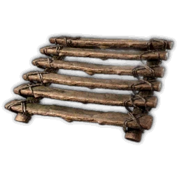 Pax Dei Building Piece: Short Rustic Stairs, Hut