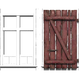 Pax Dei Building Prop: Square Shutter