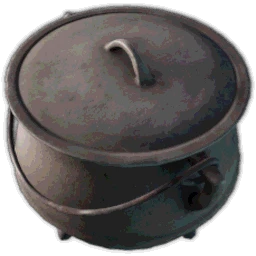 Pax Dei Building Prop: Iron Pot with Lid