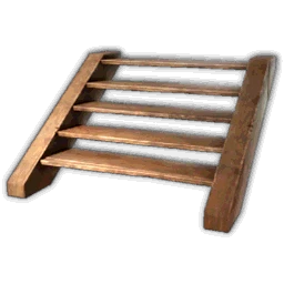 Pax Dei Building Piece: Short Wooden Stairs