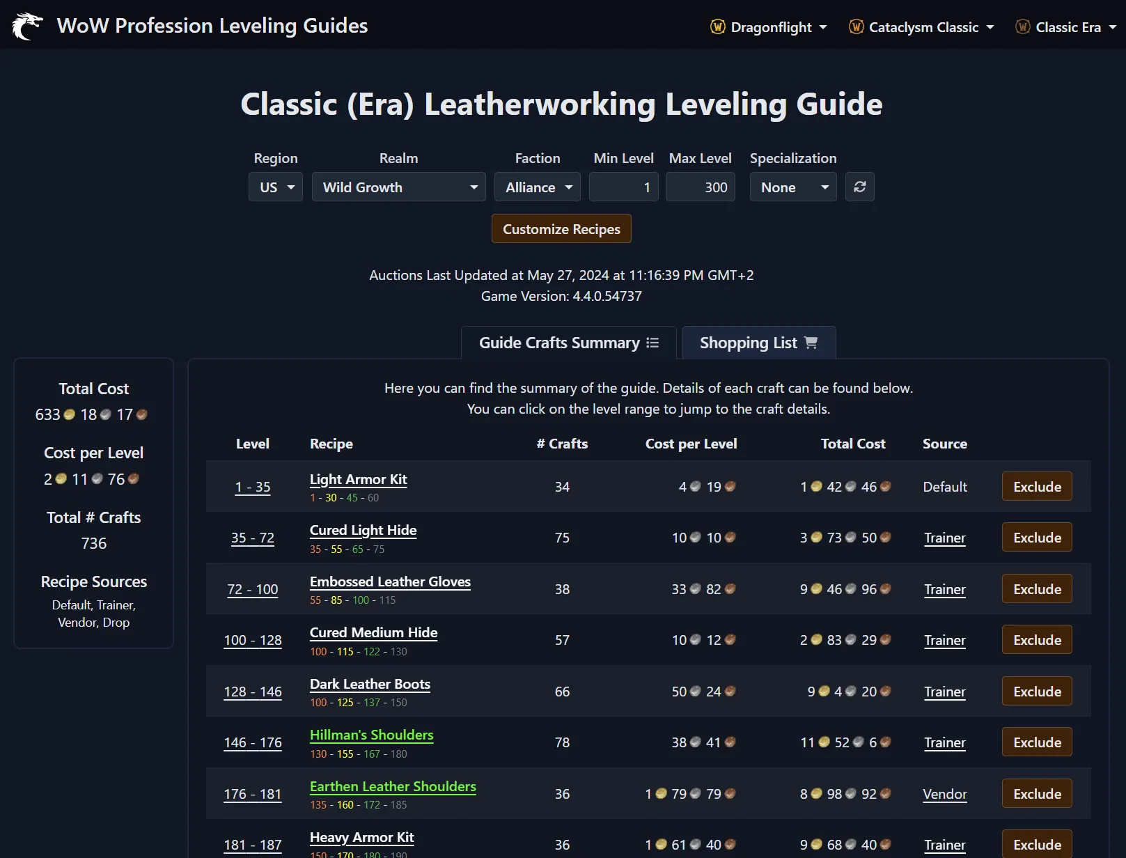 WoW Classic Leatherworking Leveling Guide